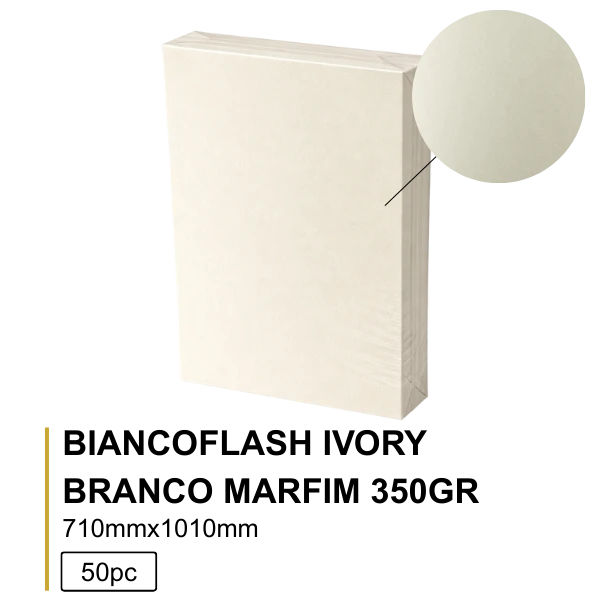 Biancoflash Ivory 350g 71×101 Branco Marfim – 50 Folhas – RSPAPER